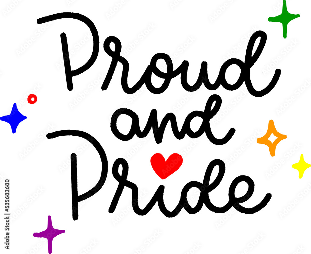 Hand draw LGBT pride Hand written lettering isolated. Vector template ...