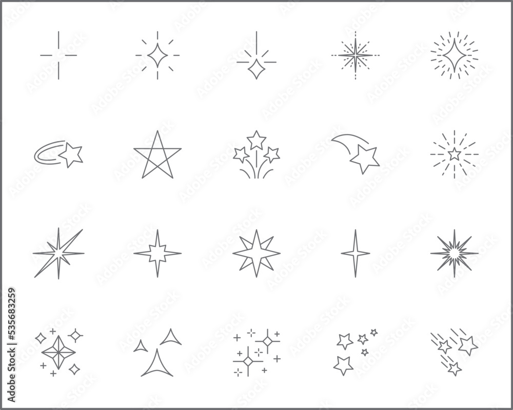 Simple Set of sparkle Related Vector Line Icons. Vector collection of ...