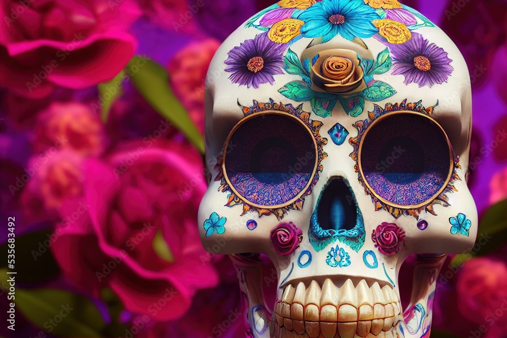 Calavera - a traditional Mexican Calavera sugar skull. 3D render ...