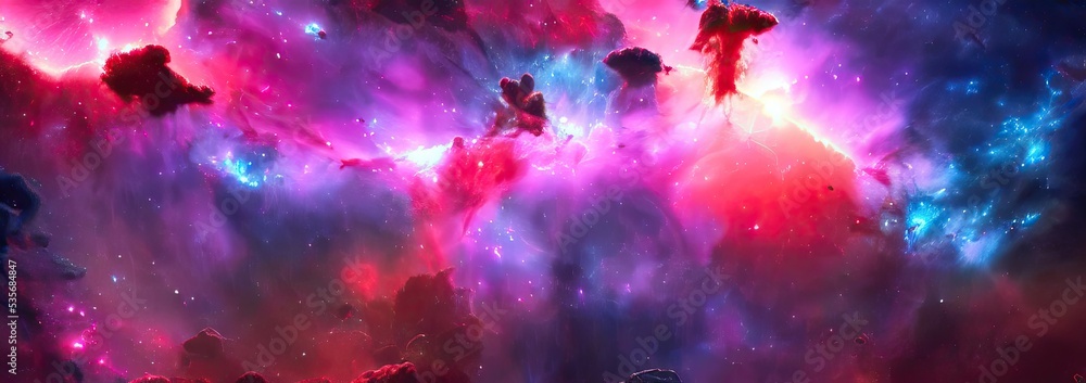 Space nebulae supernova exploding stars and far off galaxies of a ...