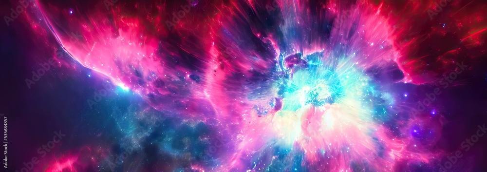 Pink Supernova In Space