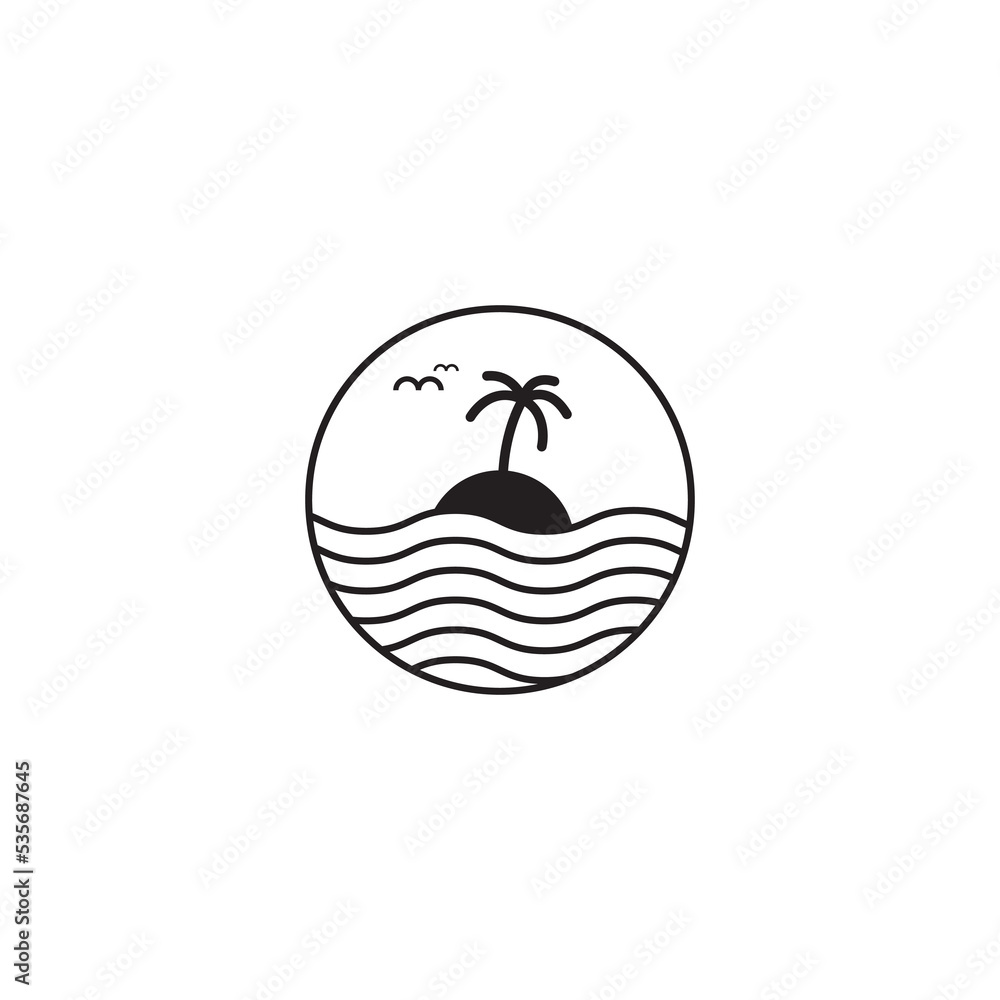 Sunset Beach Logo. A simple logo with simple and elegant visuals. use 1 ...