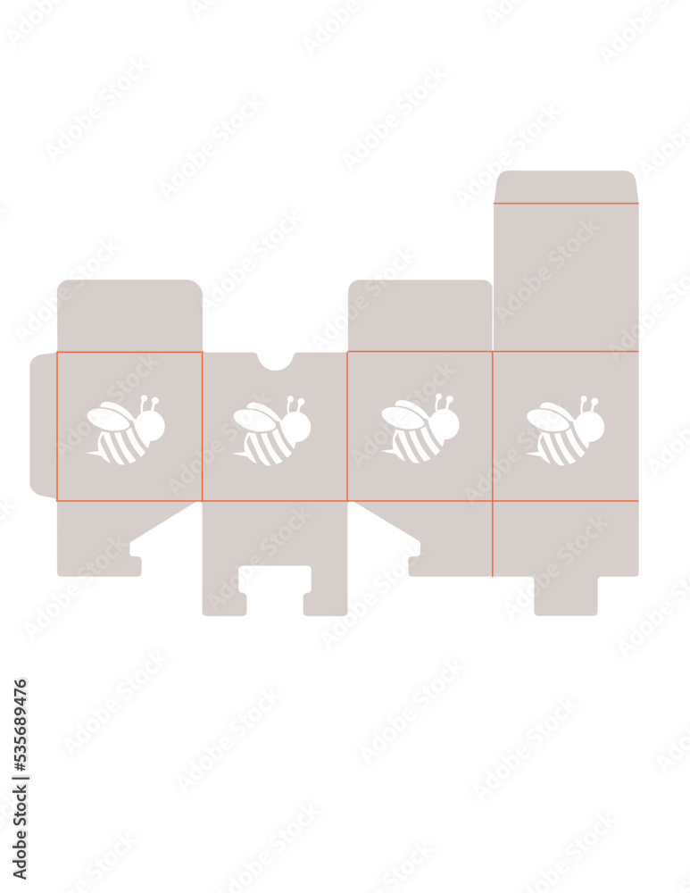 Bee Designed Cube Box Template SVG Vector Stock Vector | Adobe Stock