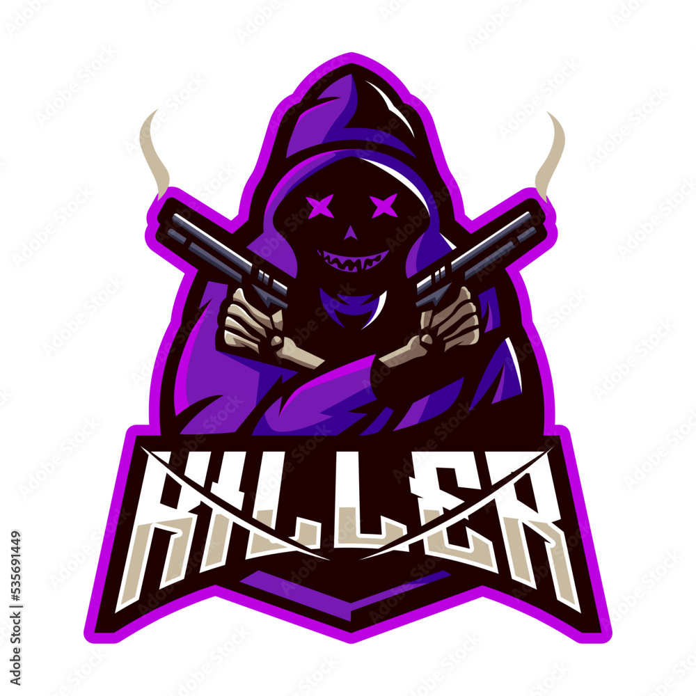 Killer esport logo isolated on transparent background Stock Vector ...