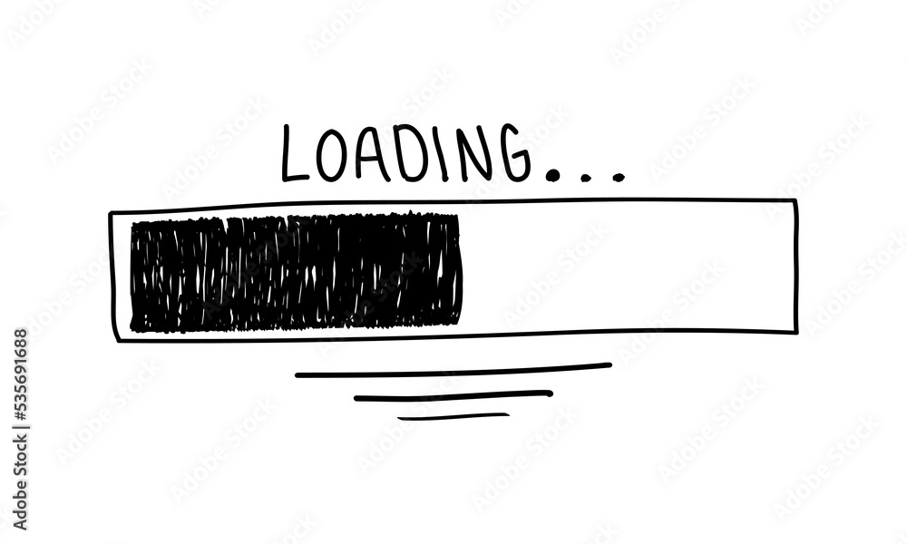 Loading bar doodle. Infographic element. Hand drawn of internet loading ...