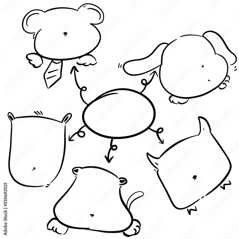 cartoon mind map drawing Stock Illustration | Adobe Stock