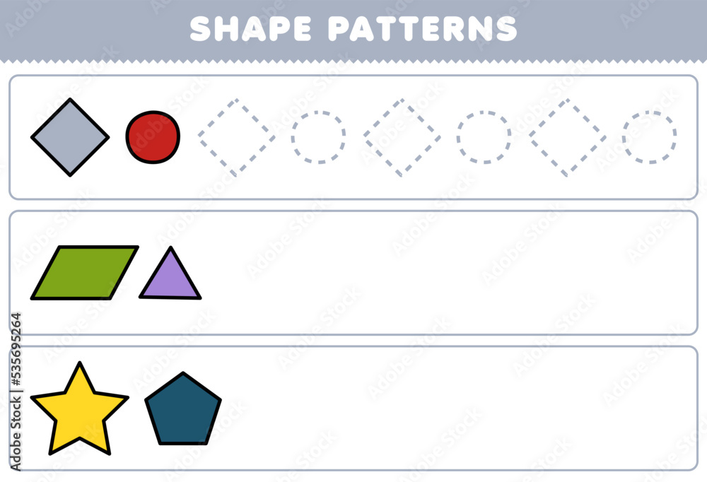 Education game for children complete the pattern from rhombus circle ...
