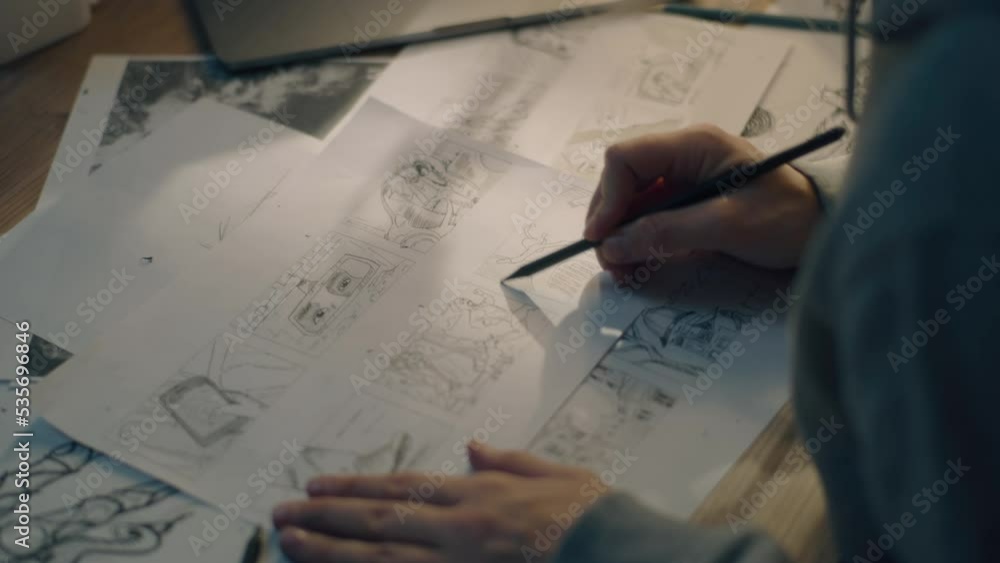 Animator creates sketches for the cartoon. Works on the storyboard ...