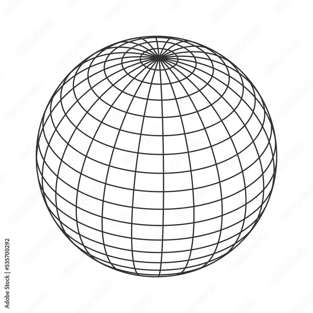 simple classic globe wireframe Stock Vector | Adobe Stock