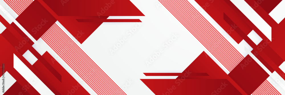Red and white abstract wide banner background. template corporate ...