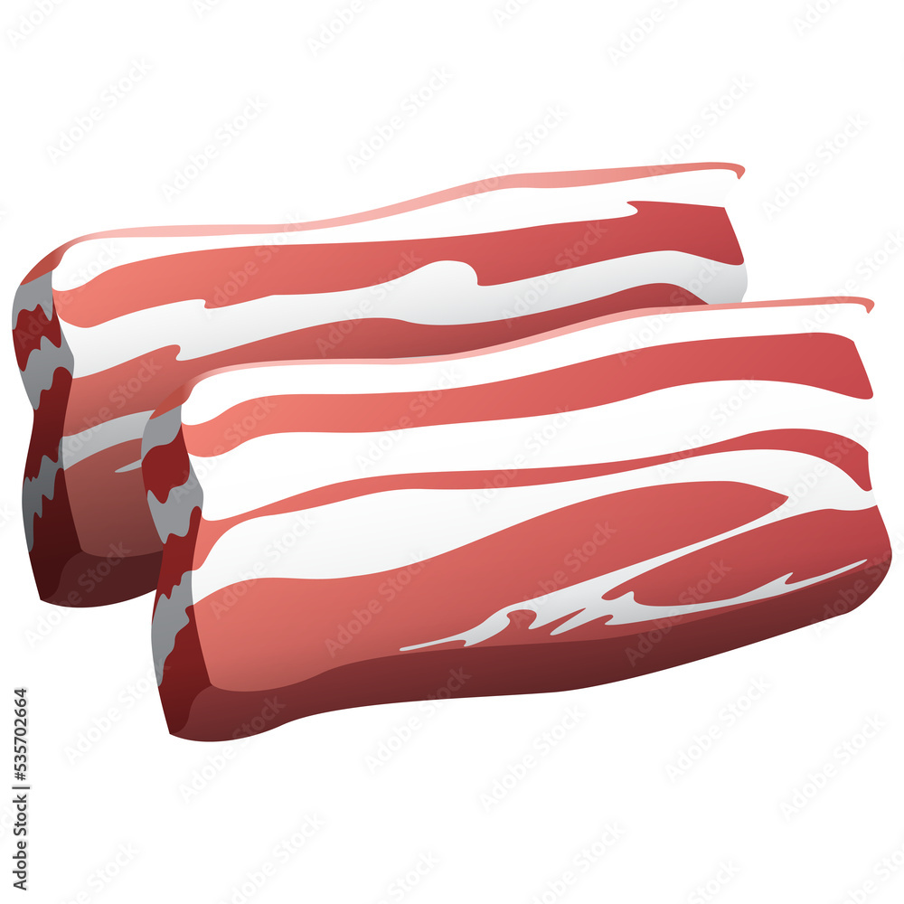 raw pork, belly part isolated on transparent background PNG file ...