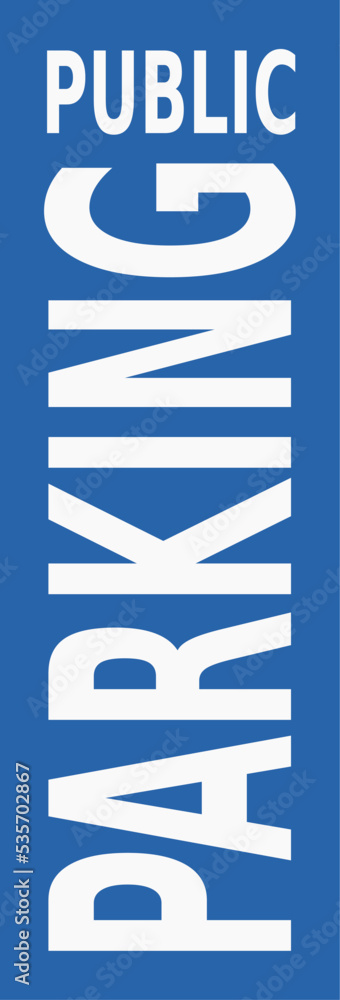 Public parking sign, building, mall, car park spaces vector ...