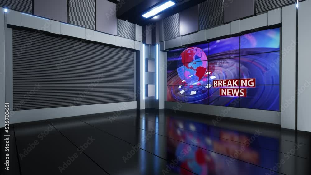 3D Virtual TV Studio News, Backdrop For TV Shows .TV On Wall.3D Virtual ...