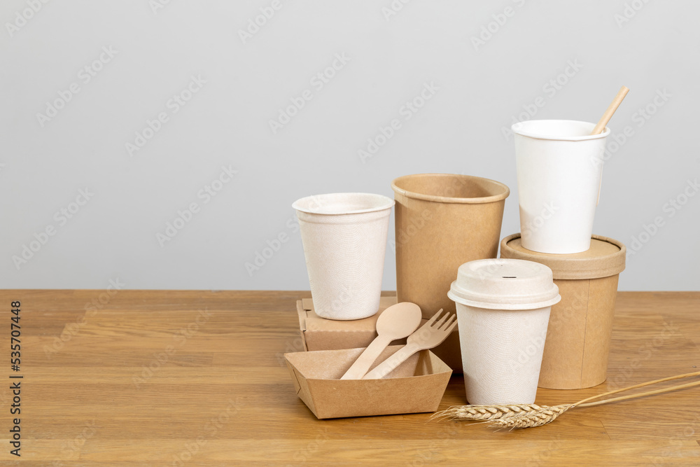 Eco friendly food packaging. Paper recycling zero waste natural ...