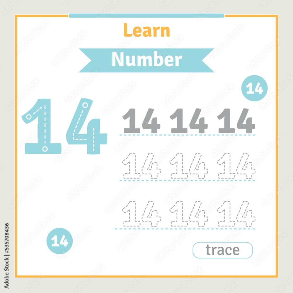 Back to school worksheet for kids with number tracing fun vector ...