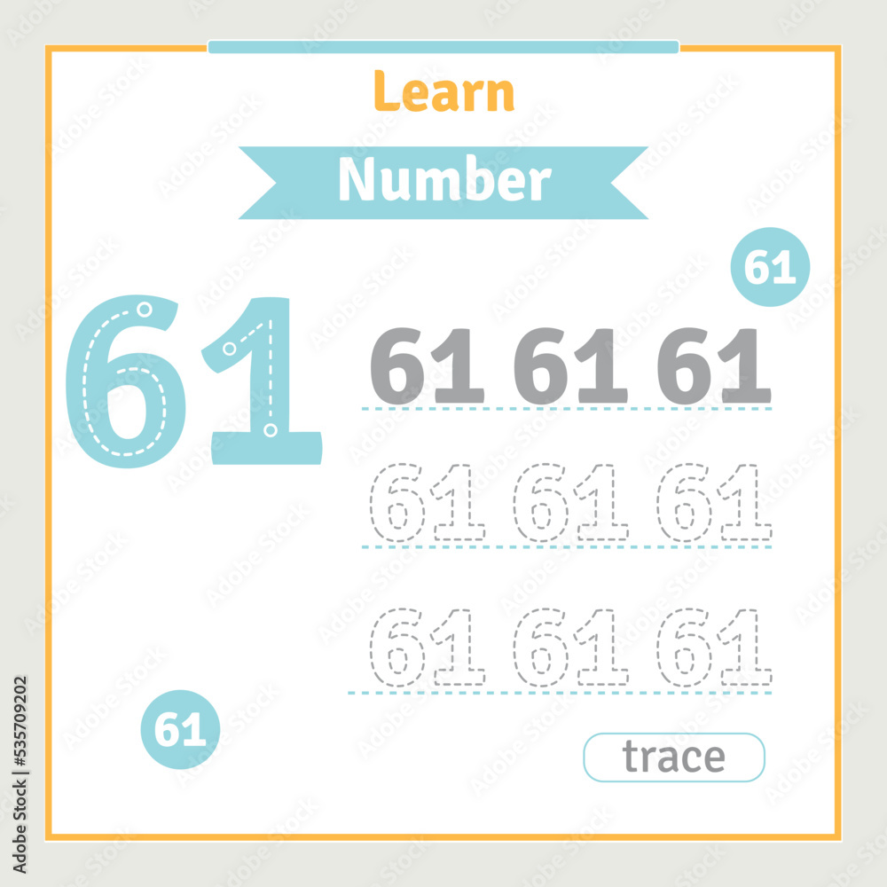 Back to school worksheet for kids with number tracing fun vector ...