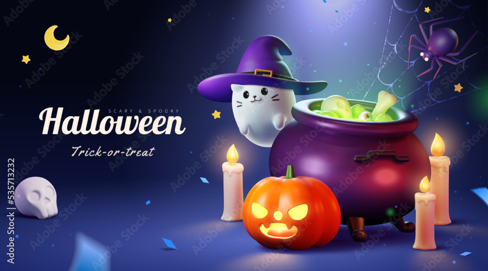 3d halloween poster Stock Vector | Adobe Stock