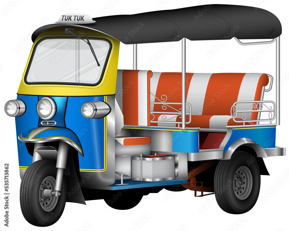 Tuk Tuk local vehicle of Thailand unique car tricycle taxi isolated on ...