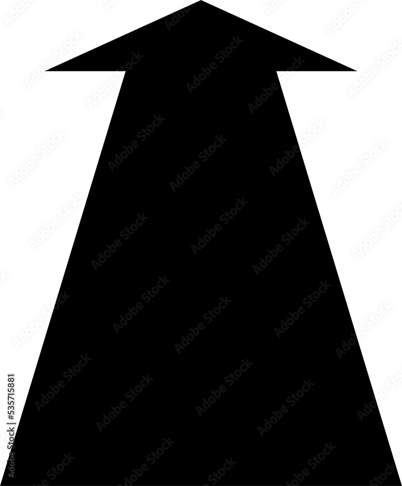 Black filled wide arrow shape. Symbol for direction. Isolated png ...