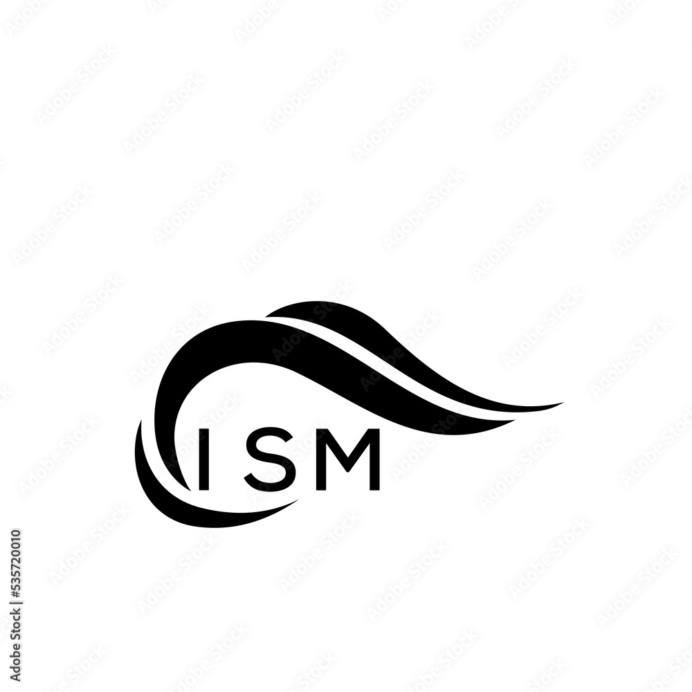ISM letter logo. ISM blue image on white background. ISM Monogram logo ...