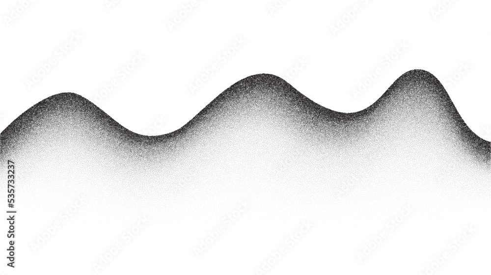 Grain wave background. Stippled texture hills. Abstract landscape in ...