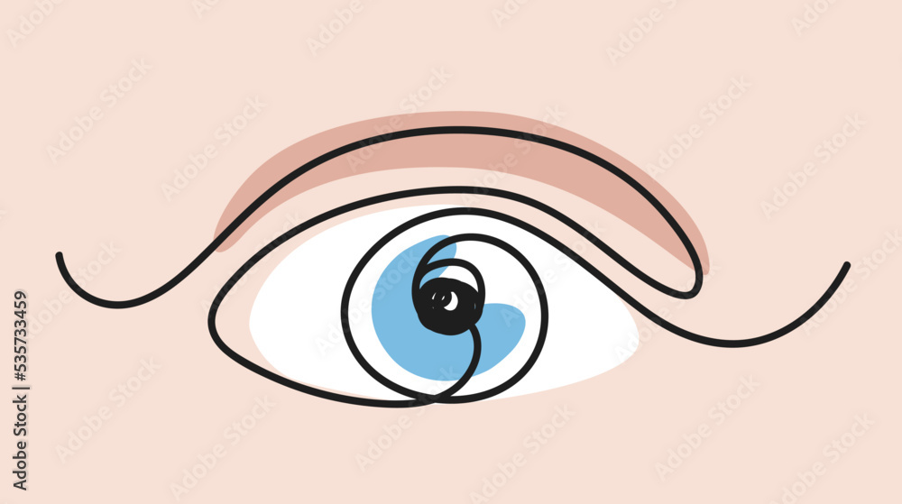 Eye vector illustration- One line art drawing Stock Vector | Adobe Stock