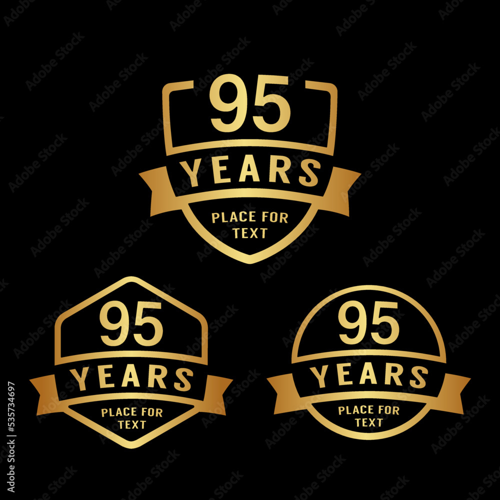 95 years anniversary celebration logotype. 95th anniversary logo ...