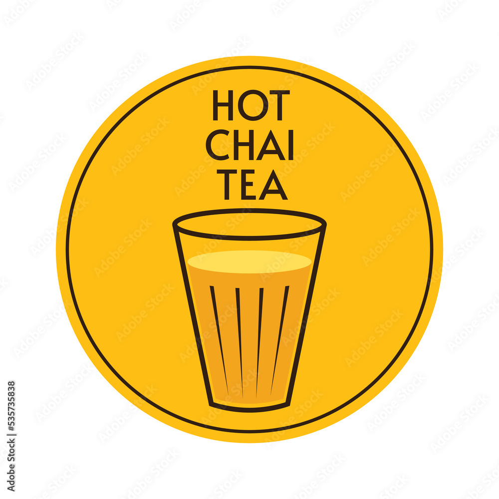 Chai logo design. Karak Milk Chai Illustration On Organic Background ...