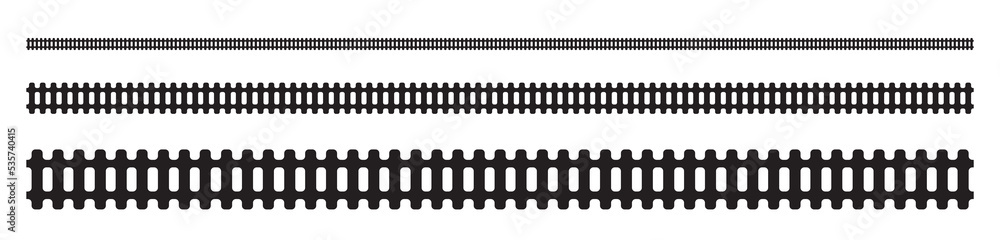 Railway Line, Rails Symbol, Train Tracks Sign, Railroad Pictogram ...