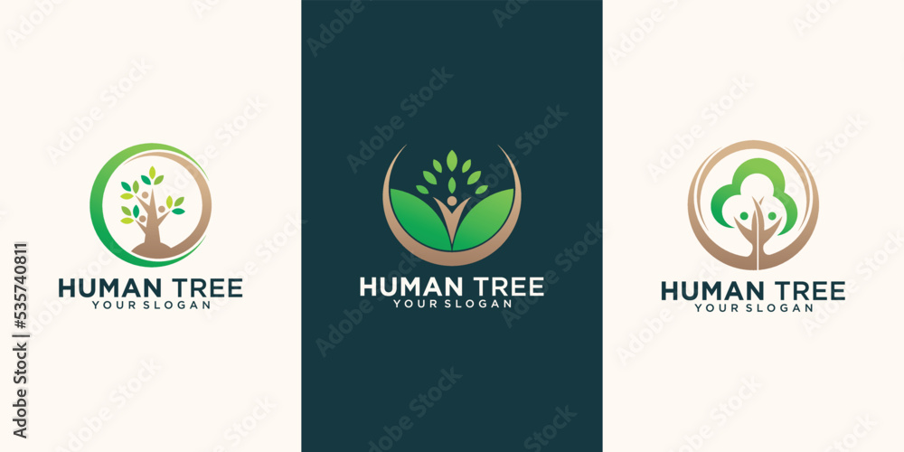 Human tree logo design unique concept Premium Vector Part 7 Stock ...