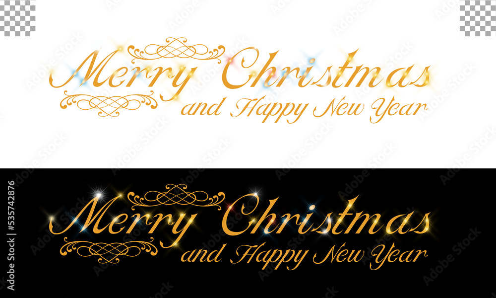 Merry Christmas logo design transparent background gold luxury style ...