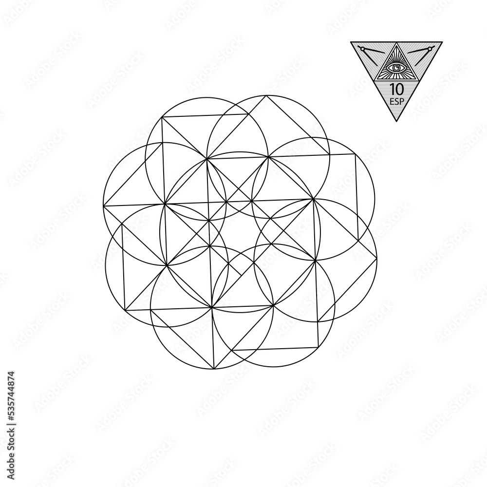 Sacred geometry. Vector Illustration isolated on white. Sacred geometry ...