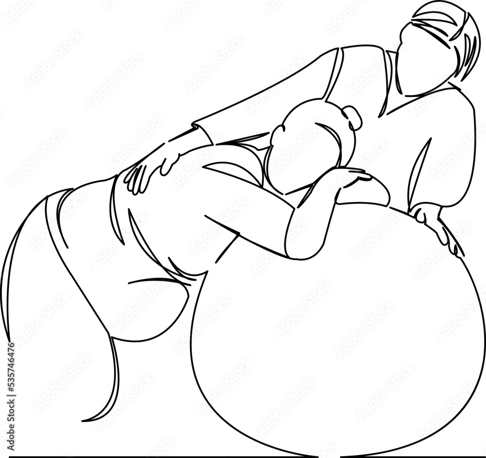 childbirth woman giving birth with midwife Stock Vector | Adobe Stock