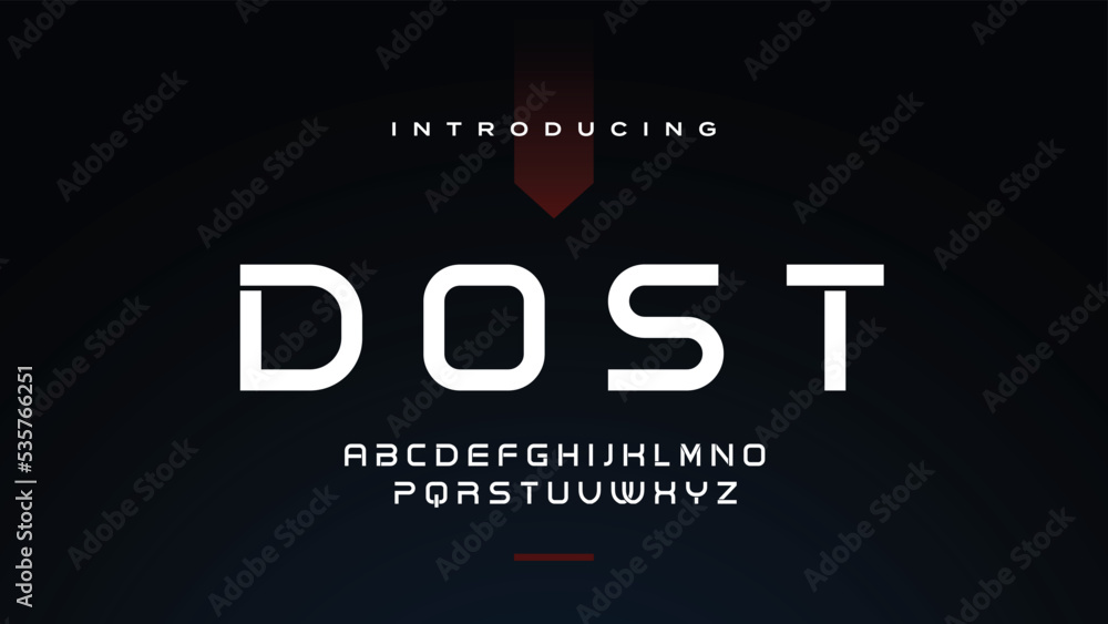 DOST Minimal urban font. Typography with dot regular and number ...