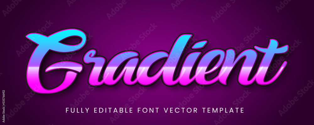 Gradient vector text effects full editable template Stock Vector ...