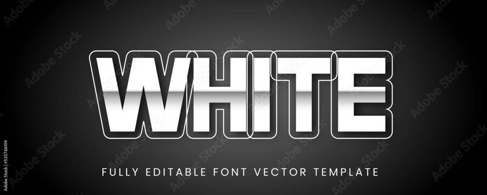 White vector text effects fully editable fonts template Stock Vector ...