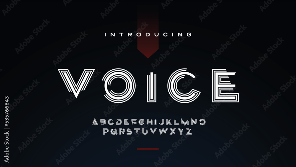 VOICE Minimal urban font. Typography with dot regular and number ...