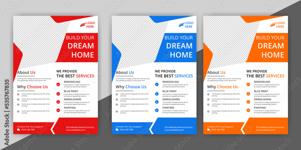 construction flyer A4 template, Construction Flyer Template, Flyer ...