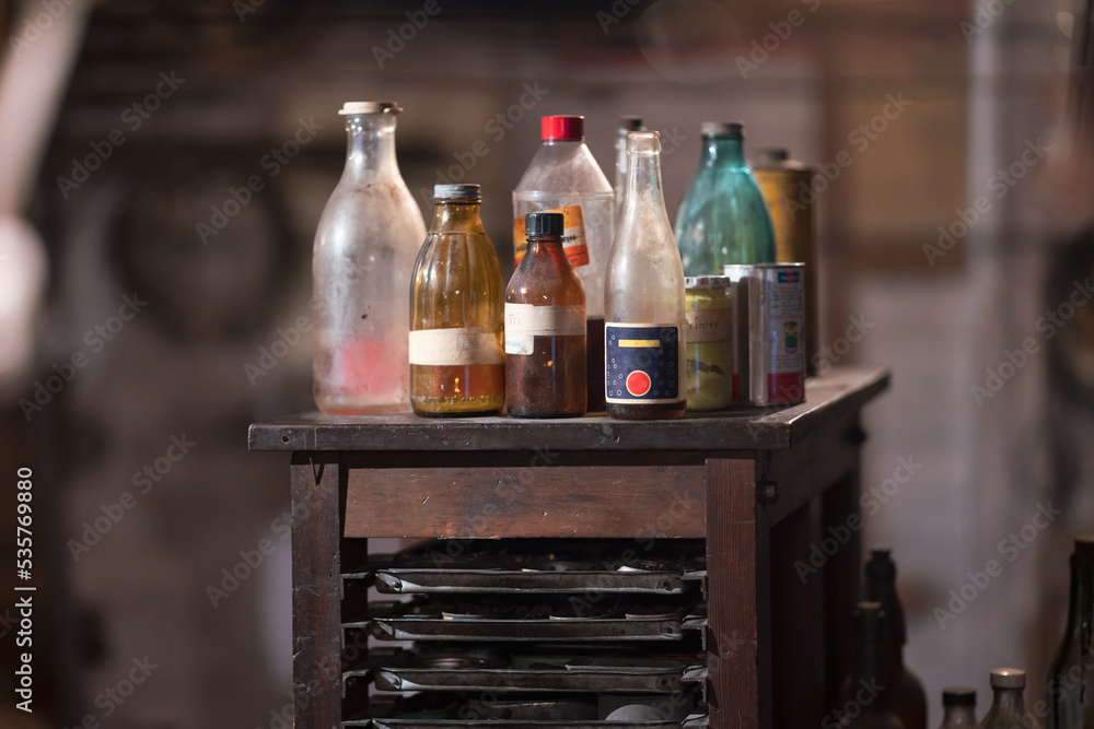 Vintage tools, equipment and antique objects in authentic historical ...