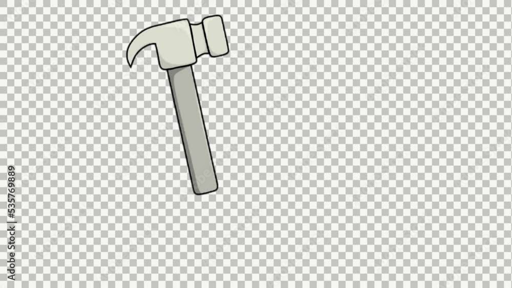 Animated hammer moving on transparent Background. Chroma Key Videos ...