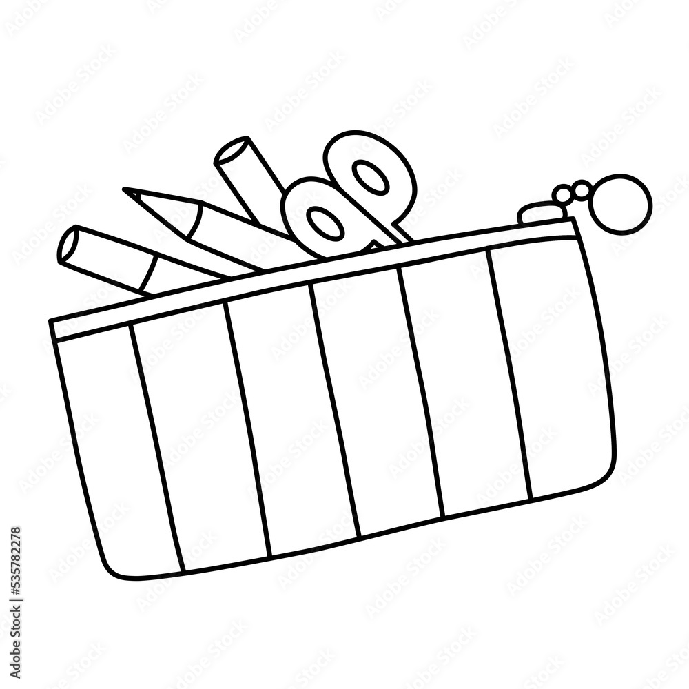 Pencil Case Clip Art Black And White