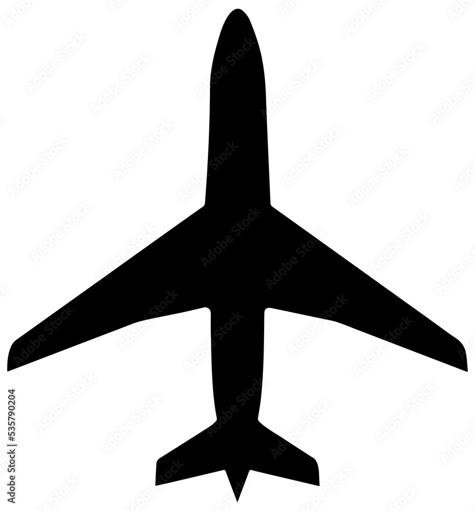 Simple airplane icon PNG image. Stock Illustration | Adobe Stock