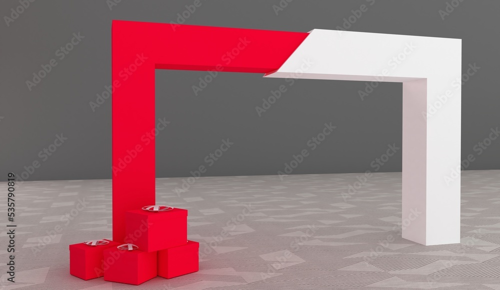 Archway for mockup and Corporate identity, Display design. Empty booth ...