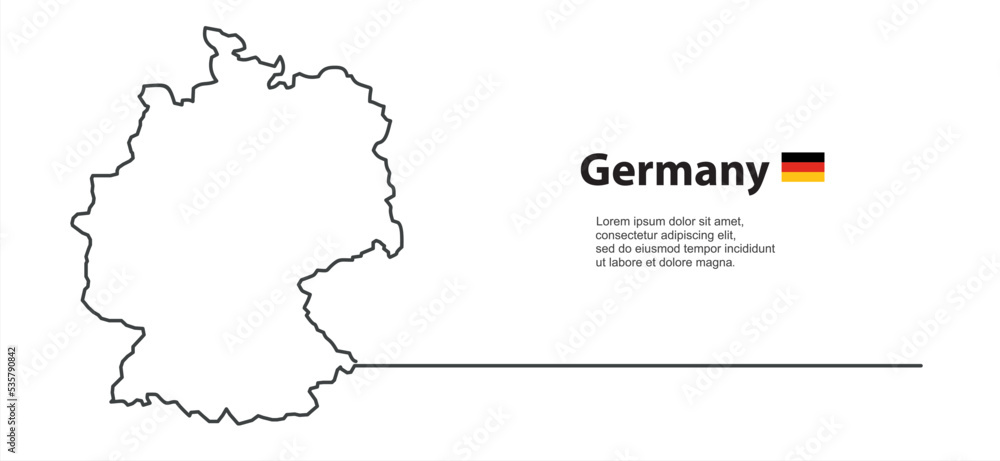 Continuous one line drawing of Germany Stock Vector | Adobe Stock