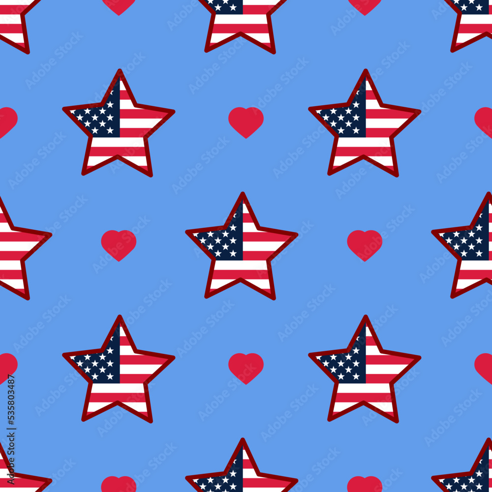 Seamless pattern of stars filled with US flags Stock Vector | Adobe Stock