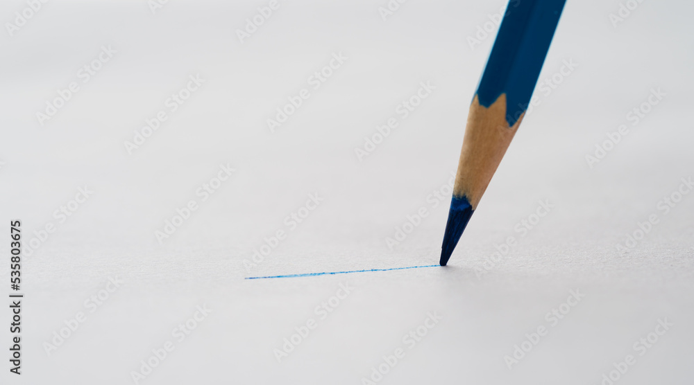 Color pencil drawing a line on white background Stock Photo | Adobe Stock