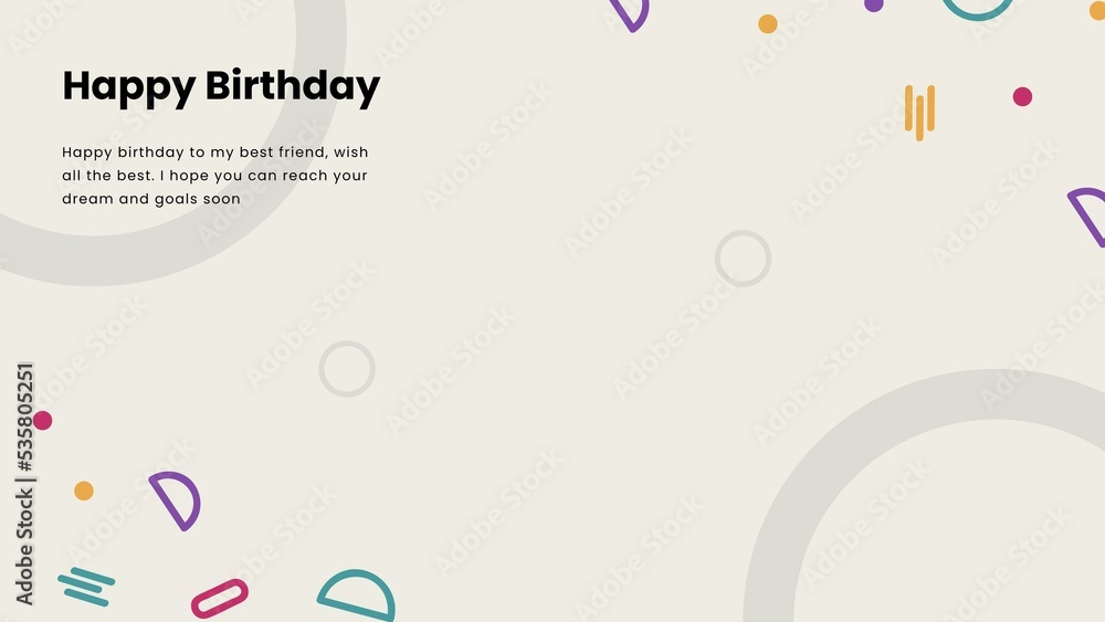 Colorful Creative Happy Birthday Zoom Virtual Background Stock ...