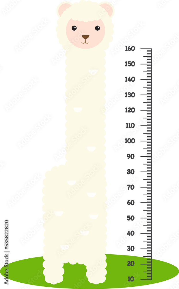 Meter wall with animal cartoon vector illustration Stock Illustration ...