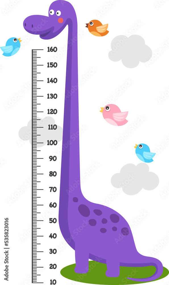 Meter wall with animal cartoon vector illustration Stock Illustration ...