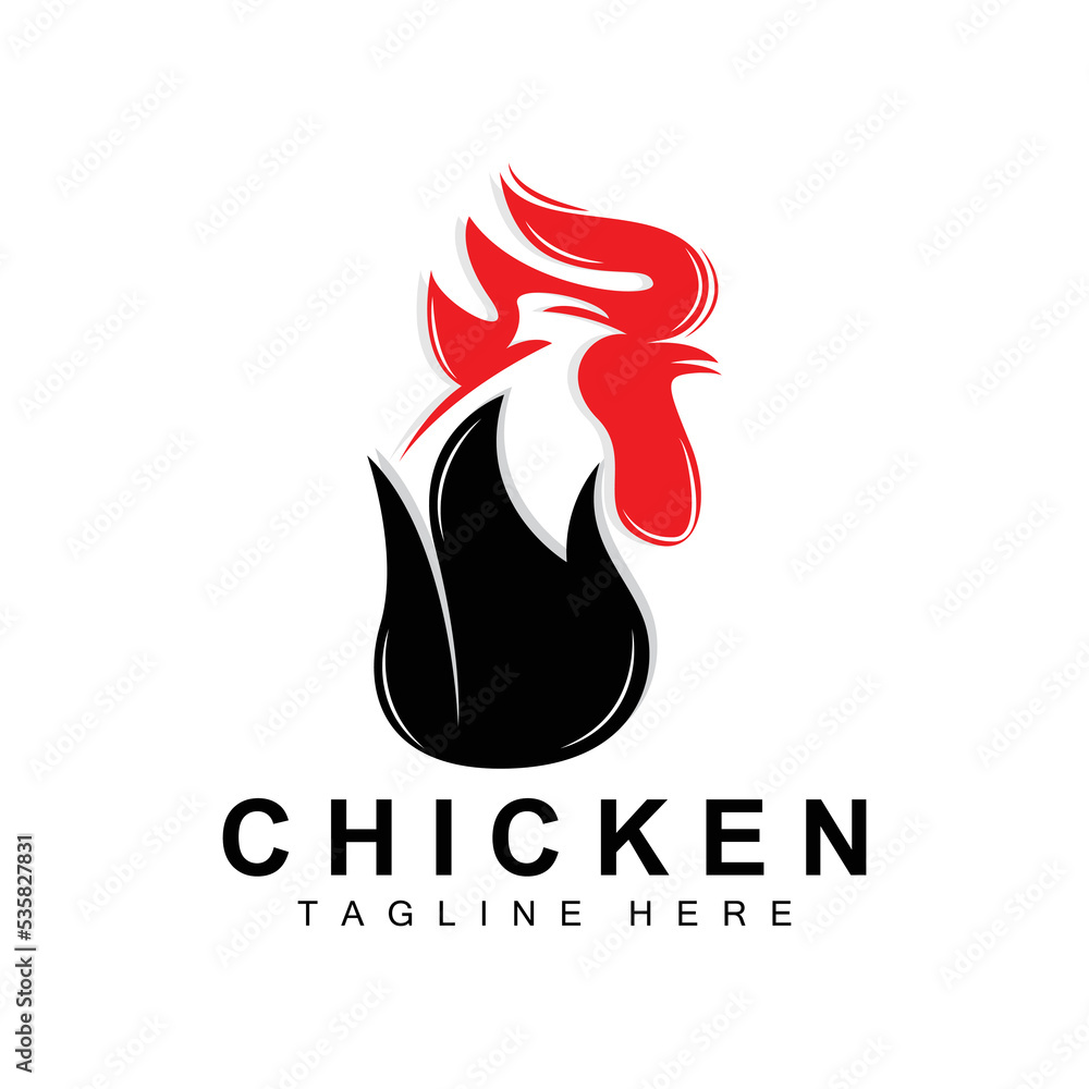 Grilled Chicken Barbecue Logo Design,Chicken Head Vector, Company Brand ...